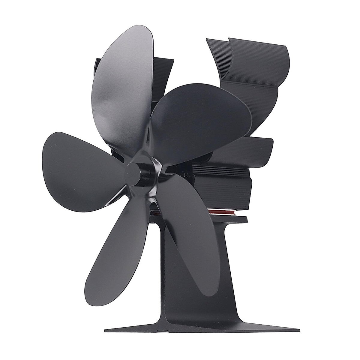 Heat Powered Wood Stove Fan 5 Blade Aluminum Alloy Fireplace Fan Low Noise Strong Heat Dissipation Eco Fan for Home Fireplace
