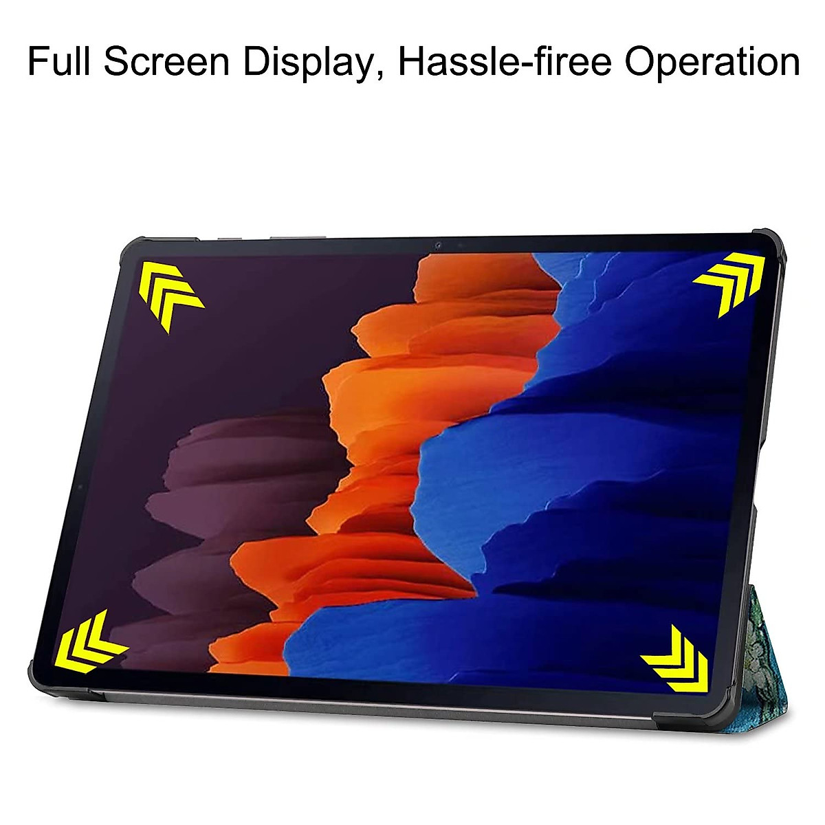 ZZOUGYY Tablet Cover for Samsung Galaxy Tab S7 Plus 12.4 T970 T975 (2020 Release),Ultra Slim Folio Stand Lightweight Leather Case for Galaxy Tab S7+ 2020 SM-T970 SM-T975 12.4" (KST-Apricot Flower)