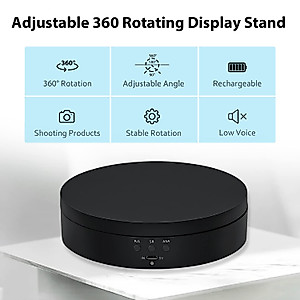 Mcbazel 360 Degree Rotating Display Stand, 5.4 Inch Motorized Spinning Platform, Electric Lazy Susan, Turntable Table Base for Photography, Jewelry, Watch, Cup - Max Load 3kg, Black
