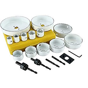 8MILELAKE 20pcs Hole Saw Drill Bit Set Wood Plastic Sheet Metal 3/4 Inches-5 Inches Cutting Tool Kit