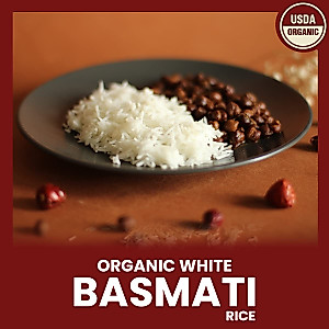 Meraki Organic White Basmati Rice 2 LB Bag - Pleasant Aroma, Thin, Extra Long Separated Fluffy Texture - Authentic Rice from Punjab, 100% USDA Certified Organic, Gluten-Free, Non-GMO, Vegan, Halal Kosher Low Sodium & Delicious No Artificial Flavors