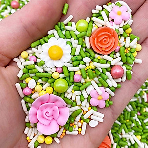 Wildflower Bloom Sprinkle Mix by Simply Sucré | Boho Baby Shower | Boho Cupcake | Wedding | Quality Sprinkles | Sprinkle Mix | Cake Sprinkles | 4 oz. 8oz. 16 oz. 24 oz. | Bulk Sprinkles (8 oz jar)