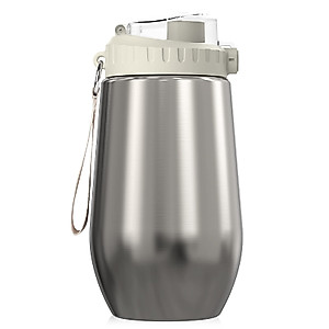 Tcamp 50 Ounce Stainless Steel Insulated Water Bottle with Straw Wristband, 1500ML Sports Water Bottle, Reusable, Leak Proof, BPA Free, Keep Cold & Hot for 6 Hours (Brushed Steel)