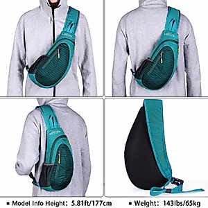 G4Free Sling Bags Men and Women Shoulder Backpack Small Crossbody Chest Sling Backpack (Mint Green)