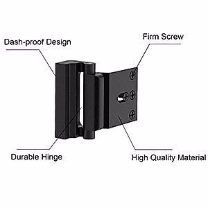 TOYFUL 2 Pack Door Reinforcement Locks with 8 Screws, Home Security Door Lock for Toddler, Childproof Door Lock Night Lock Withstand 800 Lbs Black