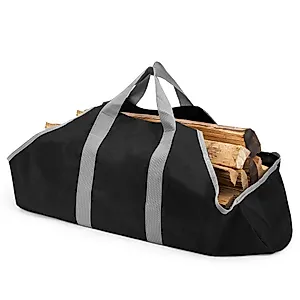 Stanbroil Canvas Firewood Carrier Bag, Durable Firepalce Log Tote with Handles for Wood Fire Stove, Outdoor Camping