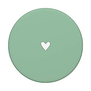 Cute Hand Drawn White Minimalist Heart Phone-12 Mint-Green PopSockets PopGrip: Swappable Grip for Phones & Tablets