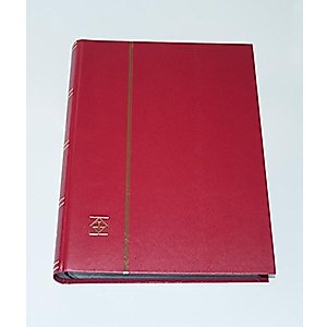 Lighthouse Hardcover Stamp Album Stockbook With 64 Black Pages, Red, LS4/32