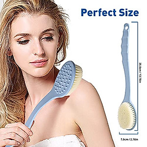 zxbaers Back Brush for Shower, 2 Pack Bath Brush Long Handle with Medium Stiff Bristles, Back Scrubbers for Use in Shower Men & Women Body Exfoliating Bath or Dry Brush