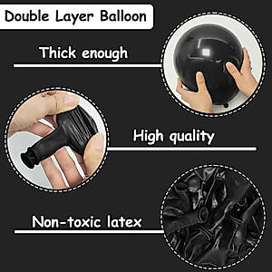 Red Black Balloons Double Stuffed Balloons Different Sizes Latex Ruby Red Balloon Garland Matte Premium Black Balloon Arch Kit for Birthday Wedding Baby Shower valentines Day Christmas Party decoratio