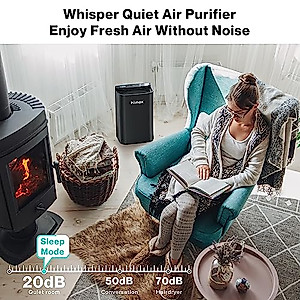 HIMOX Air Purifiers for Home Large Room, Smart WiFi and PM2.5 Monitor H13 True HEPA Filter Removes Up to 99.97% of Particles, Ozone Free for Pets Allergies Smokers Dust Pollen Auto Mode, Alexa Control