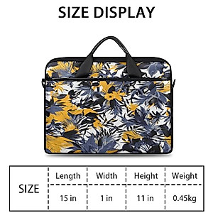 Art Flowers Laptop Computer Bag Waterproof Shoulder Messenger Bag 13-15 inch Durable Laptop Tote Bag with Shoulder Strap Handle Lightweight Crossbody Briefcase