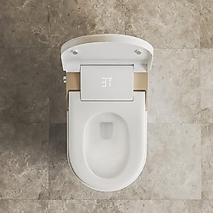 One Piece Elongated Smart Toilet Bidet with Auto Open & Close, Auto Flush, Foot Sensor Flush, LED Temperature Display, Heated Seat and Integrated Multi Function Remote Control