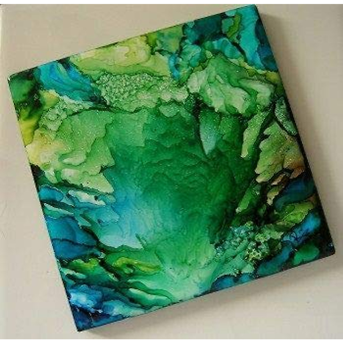 12 Pack of Glossy White Glazed Ceramic Tiles for Alcohol Ink Painting, Decorating, Arts & Crafts, 4.25 x 4.25 Inch Square, Ready-to-Paint Ceramics