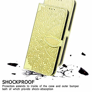 ONV Wallet Case for OnePlus N20-1.5M Adjustable Strap Emboss Feather Flip Phone Case Card Slot Magnet Leather Shell Flip Stand Cover for OnePlus N20 [MZY] -Yellow