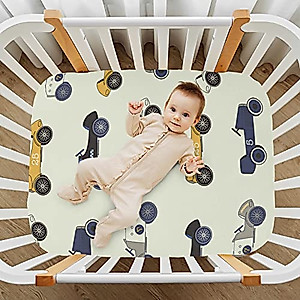 Race Cars Baby Crib Sheets Soft Toddler Bed Sheets Breathable Mattress Cover Baby Bed Sheets for Crib Mattress Unisex Newborn Boy, 39 * 27 * 5in