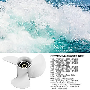 Qiclear 13 1/4 x 17-K | 6E5-45945-01-EL OEM Upgrade Aluminum Outboard Moto Boat Propeller fit Yamaha Engines 60-115 HP, 15 Spline Tooth