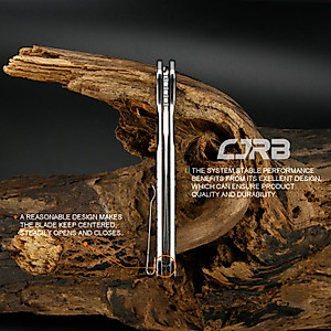 CJRB Frack (J1931) Folding Pocket Knife with 3.9" AR-RPM9 Drop Point Blade and CNC Engraving Steel Handle,Button Lock EDC Knife for Tactical,Outdoor,Camping and Christmas Gift