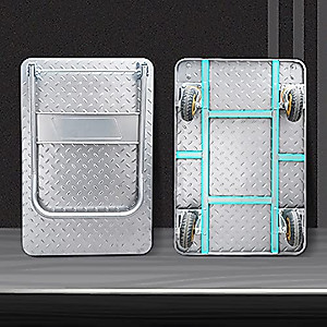 Hand Truck Push Cart Dolly Steel Moving Platform Hand Truck Foldable for Easy Storage and 360 Degree Swivel Wheels Large Load Capacity Utility Cart (Size : Ty1)