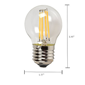 CTKcom 4W G45 Dimmable Edison Style Antique LED Light Bulb(4 Pack)- LED Filament Bulb 40W Incandescent Equivalent 400LM 2700k Warm White Lamps for Home Pendant Antique Light Fixtures E26/E27 110V~130V