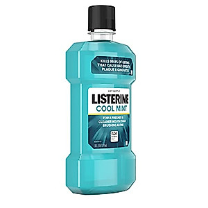 Listerine Cool Mint Antiseptic Mouthwash to Kill 99% of Germs That Cause Bad Breath, Plaque and Gingivitis, Cool Mint Flavor, 1 L (Pack of 2)