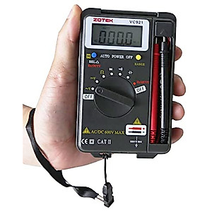 Digital Multimeter, Auto Ranging Pocket Digital Multimeter Digital Multi Tester - AC DC Voltage DC Current Resistance Diodes Capacitance Transistor Measuring Instrument (VC921)