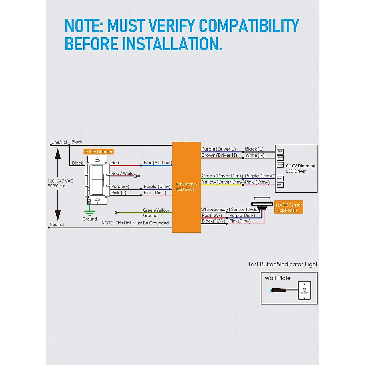 LEONLITE 25W LED Emergency Driver, 100-347VAC, 170VDC Output, UL Listed, Emergency Driver with Battery Backup, Fit for 25W-200W LED Fixtures, 90mins Power Supply for High Bay Lights, Pack of 2