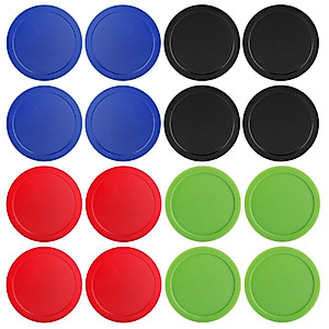 BQSPT 16 Pieces Air Hockey Pucks 2.5 Inch 64mm Heavy Replacement Pucks Air Hockey Tables Pucks Multicolor for Game Tables Equipment Accessories(8 Thick 12 Grams and 8 Thin 7 Grams)