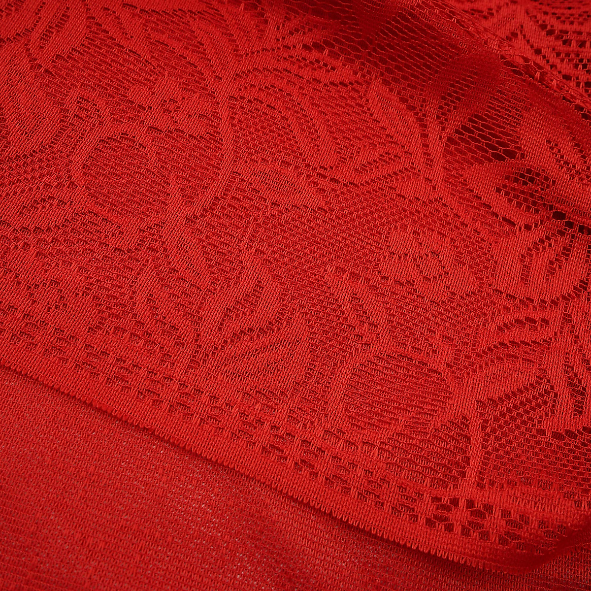 YOUR SMILE Ladies/Women's Lightweight Solid Color Fringe Lace Tassels Long Shawl Scarf For Spring Summer Fall (Red)