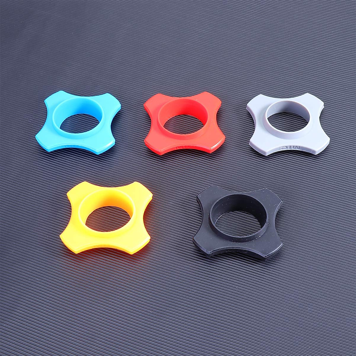 SUPVOX Microphone Ring Anti-rolling Mic Protection Silicone Ring Stand Replacement for KTV Device Replacement 5pcs (Orange Blue Black Gray and Red one for Each)
