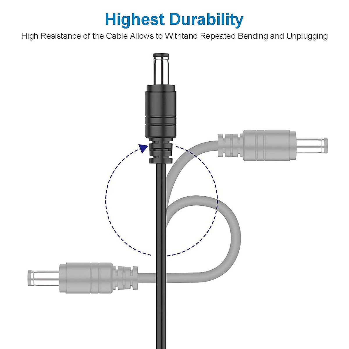 2-Pack 10ft DC Extension Cord 5.5mm x 2.1mm, Universal DC 12V Power Extension Cable for Security Camera, LED Strip, CCTV IP Surveillance, 5V 9V 24V 12 Volt Male to Female Plug Supply Adapter