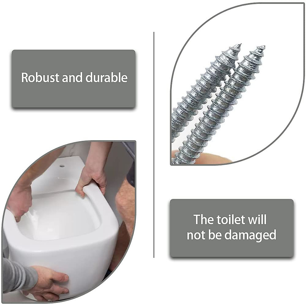 2 Sets Toilet Bidet Anchor Bolts Set Bathroom Toilet Pan Floor Fixing Kit Floor Toilet Pan Fixing Kit for Floor Fixing Pan or Bidets into a Variety of Solid Building Materials