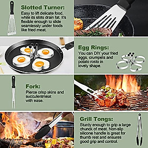 Griddle Accessories Kit, 43PCS Flat Top Grill Accessories Set for Blackstone and Camp Chef, Grill BBQ Spatula Set with Enlarged Spatulas, Basting Cover, Scraper, Tongs for Outdoor BBQ