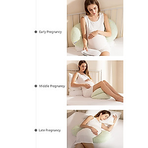 KAILE Pregnancy Pillows for Sleeping, Maternity Pillow for Pregnant Women with Detachable and Adjustable Pillow Cover - Support for Belly, Back, Legs, HIPS