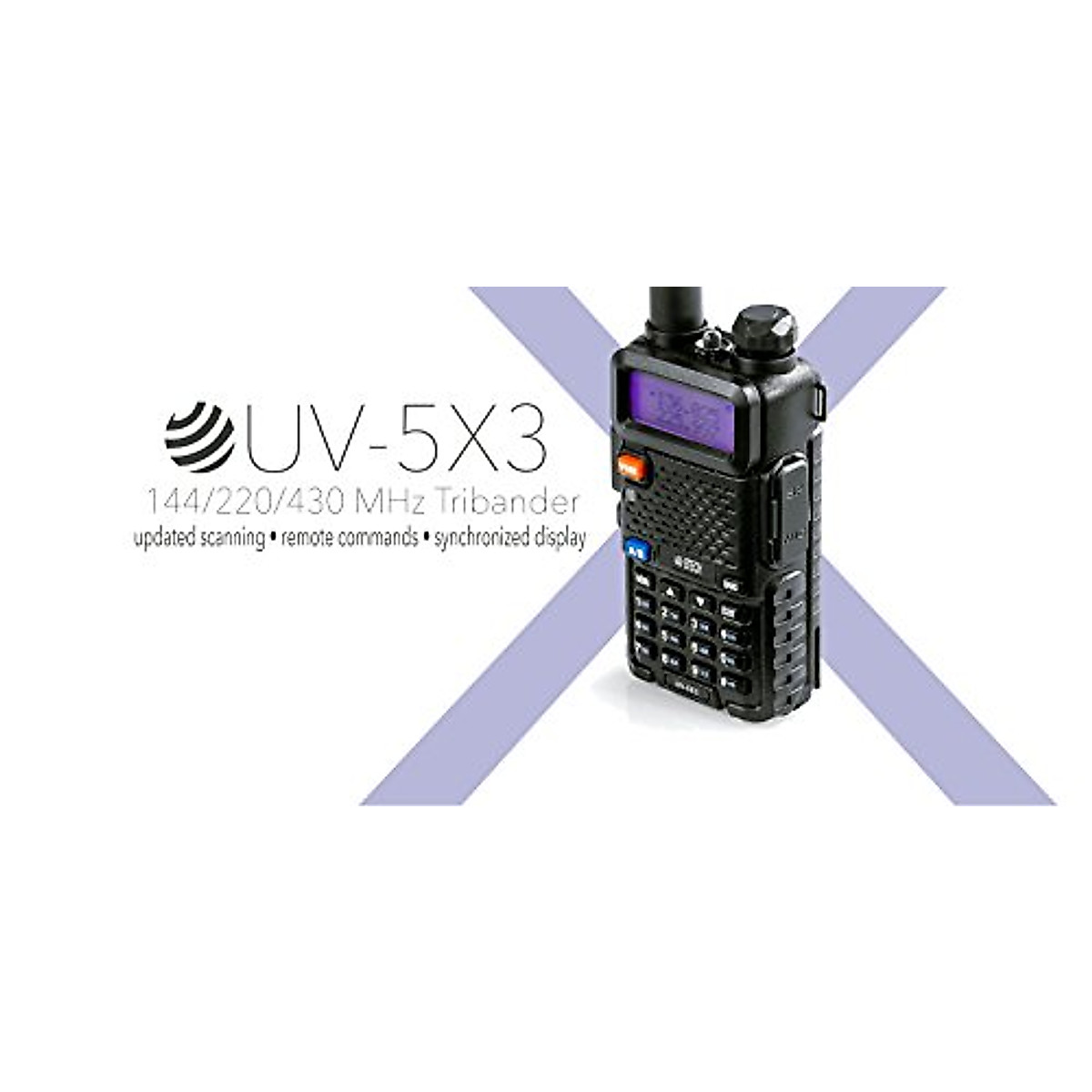 BTECH UV-5X3 5 Watt Tri-Band Radio : VHF, 1.25M, UHF, Amateur (Ham), Includes Dual Band Antenna, 220 Antenna, Earpiece, Charger, and More Two-Way Radio