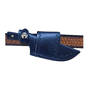 Custom Cross Draw Leather Knife Sheath for Schrade Old-Timer Sharp Finger Style Knife 1520T or 1520TG. Black