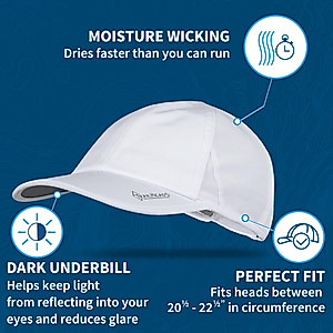 TrailHeads UV Protection Running Hats for Women, 50+ UPF - Summer Hats for Women Baseball Cap - Tennis, Golf, Gym, Workout White