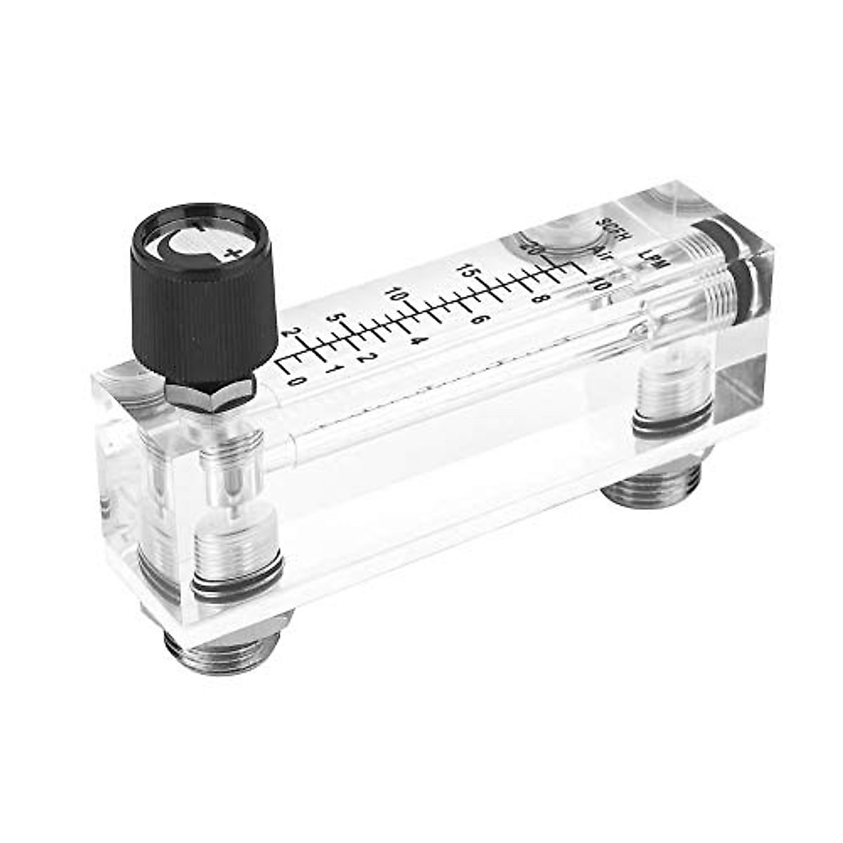 Gas Flowmeter LZM-6T Flowmeter Panel Type Flowmeter Acrylic PMMA Adjustable Panel Type Gas Flow Meter Tester 1~10LPM 1/4"BSP M181.5 with Control Valve for Oxygen Air Gas