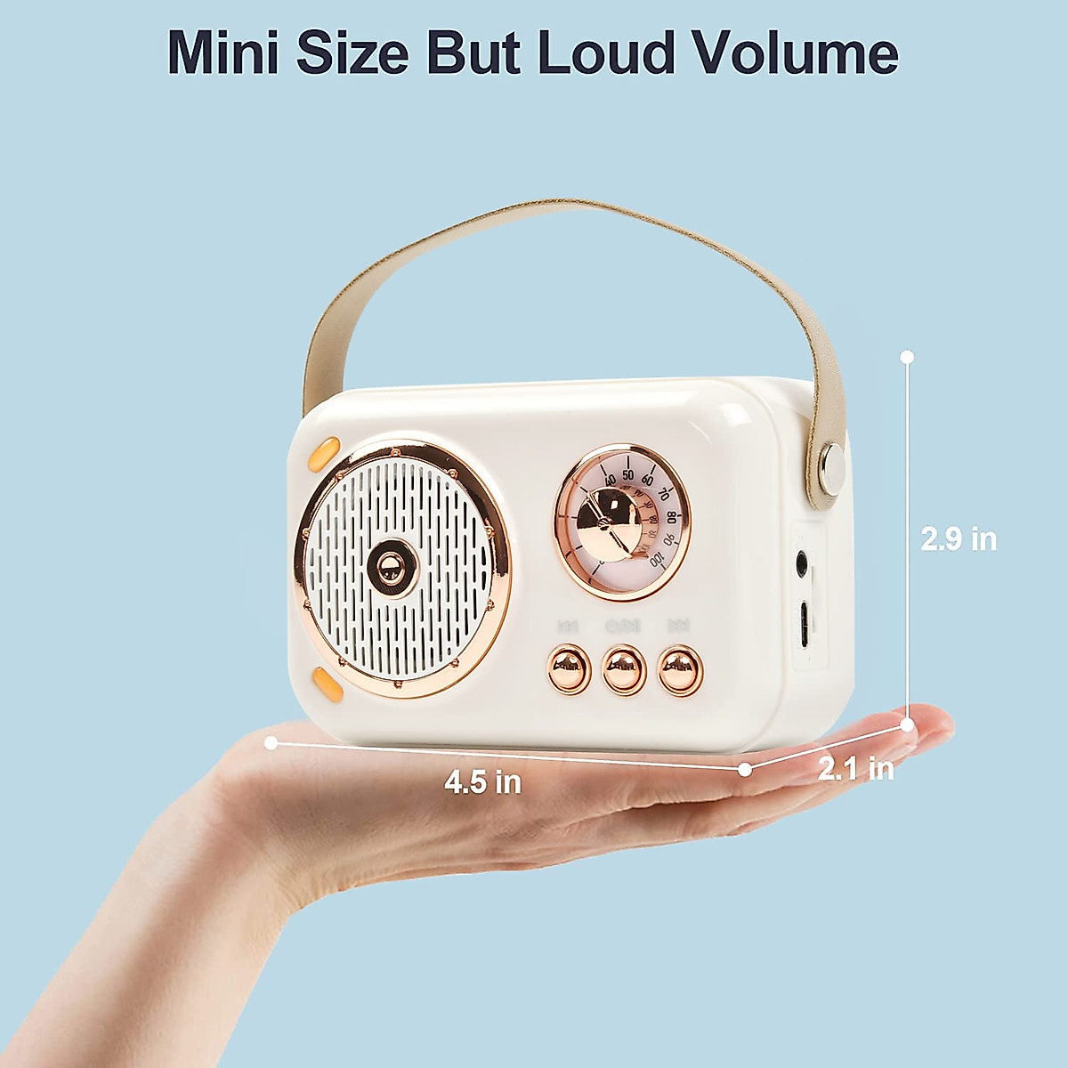 Portable Bluetooth Speaker with Microphone Set,Retro Bluetooth Speaker with Home Karaoke Machine,Portable Handheld Karaoke Mics Speaker Machine for Kids and Adults Home Party Birthday(White)