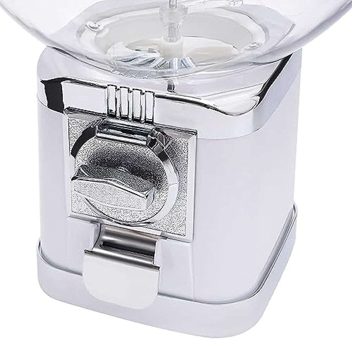 Household Coin Glue Ball Machine(Only Machine), Mechanical Candy Vending Machine with 17*17cm Base Diameter 30cm White, Candy Gumball Machine Prize Machine Gumball Bank for Game Stores And Retail Stor