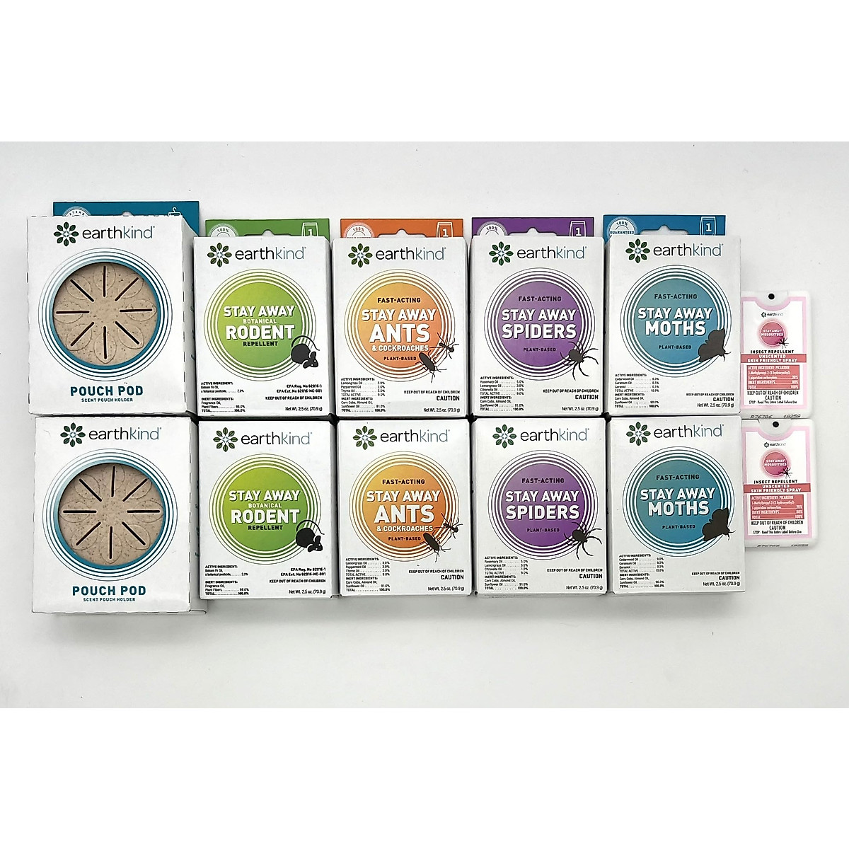 EarthKind Stay Away Rodent, Spider, Ant/Roach, Moth & Mosquito Whole Home Multipack (10-Pack, 2 of Each) - Effective Plant-Based Pest and Insect Repellants