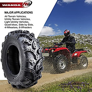Set 4 Premium WANDA ATV/UTV tires 25x8-12 25x8x12 Front & Rear Super Lug Mud