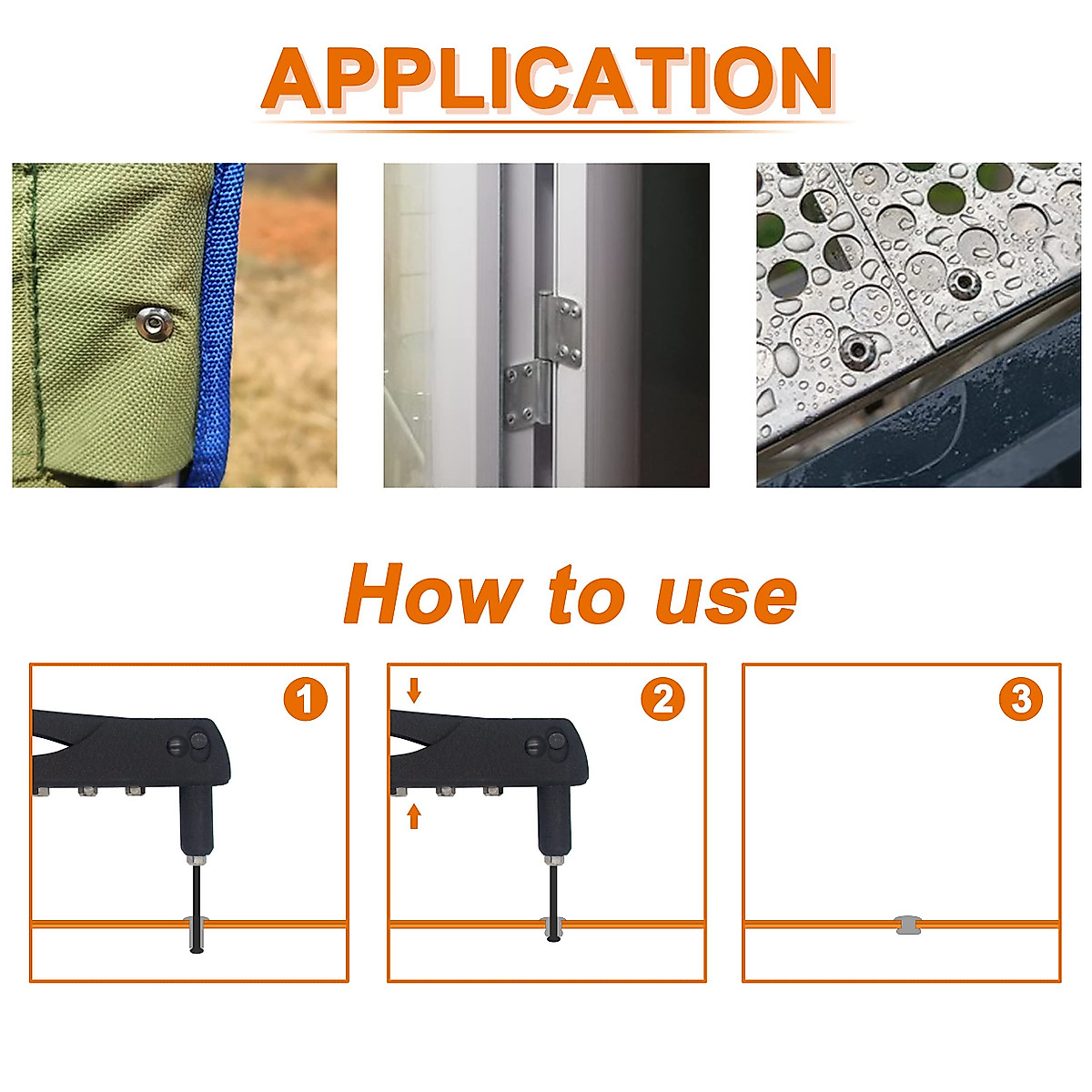 ISPINNER 260pcs Stainless Steel Blind Rivets, 7 Sizes Pop Rivets Assortment Kit