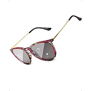 TJUTR Women's Photochromic Sunglasses with Polarized Lens for Outdoor, UV Protection Reduce Fatigue for Driving