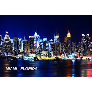 Florida USA United States Fridge Refrigerator Magnets (1 Piece, Style: Miami #P1)