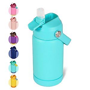 Kerilyn 12oz Leak-proof Kids Water Bottle With Straw, Insulated Stainless Steel Vacuum Bottle For School, BPA Free, Green