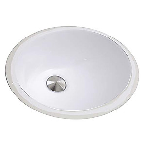 Nantucket Sinks UM-13x10-W 13-Inch by 10-Inch Oval Ceramic Undermount Vanity Sink, White