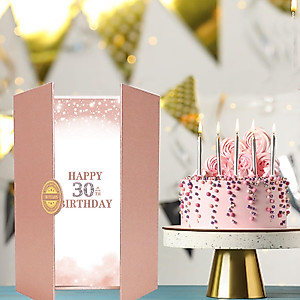 Trgowaul 30th Birthday Decorations for Women Guest Book Alternative Pink Rose Gold Happy 30th Birthday Signature Book, 30 Years Old Bday Signature Board 30th Birthday Party favor 30 Birthday Card Sign