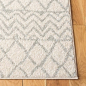 SAFAVIEH Tulum Collection 6' x 9' Ivory / Light Grey TUL270D Moroccan Boho Distressed Non-Shedding Living Room Bedroom Dining Home Office Area Rug