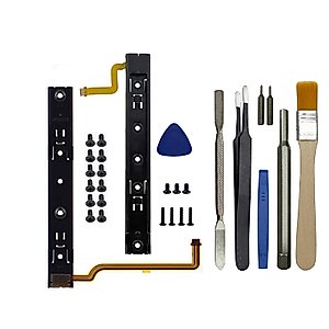 Onyehn Original Repair Part(with Screws) Replacement Right and Left Slide Rail with Flex Cable Fix Part for Nintendo Switch Console NS Rebuild Track